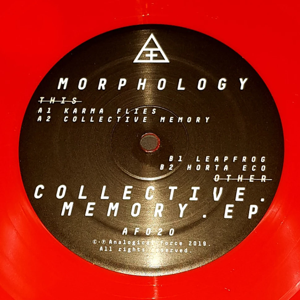 Morphology - Collective Memory EP - Vinyl 12" - 2019 - ES - Original | HHV