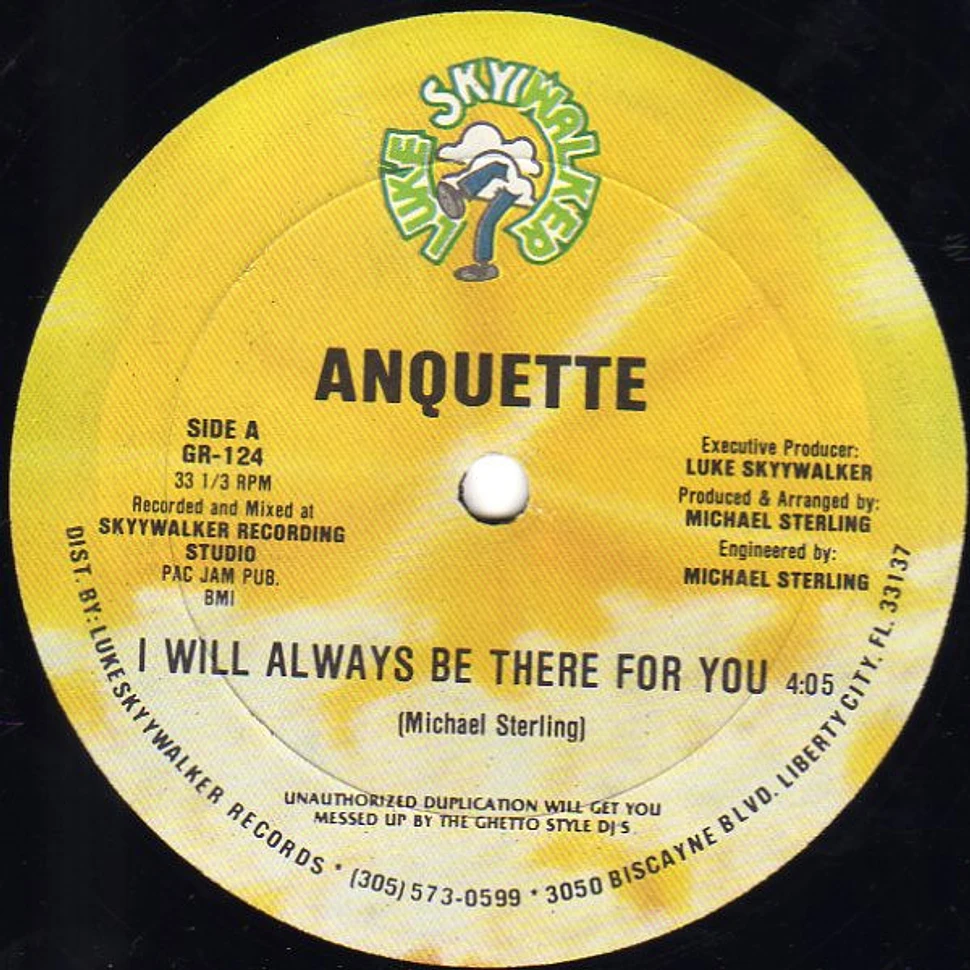 Anquette - I Will Always Be There For You / Get Off Your Ass And Jam - Vinyl 12" - 1989 - US ...