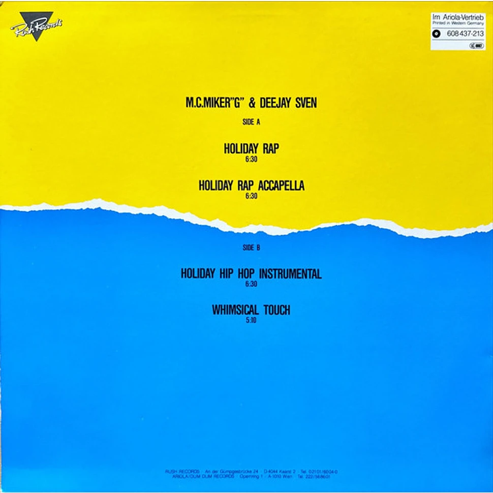 MC Miker G. & DJ Sven - Holiday Rap - Vinyl 12" - 1986 - DE - Original ...