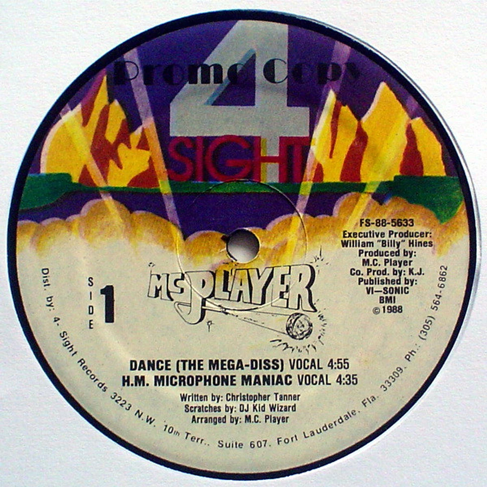 MC Player - Dance (The Mega-Diss) - Vinyl 12" - 1988 - US - Original | HHV