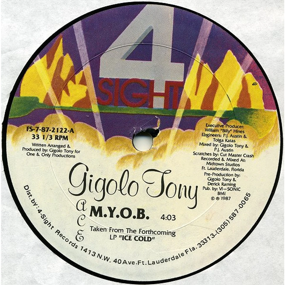 Gigolo Tony - M.Y.O.B. - Vinyl 12" - 1987 - US - Original | HHV