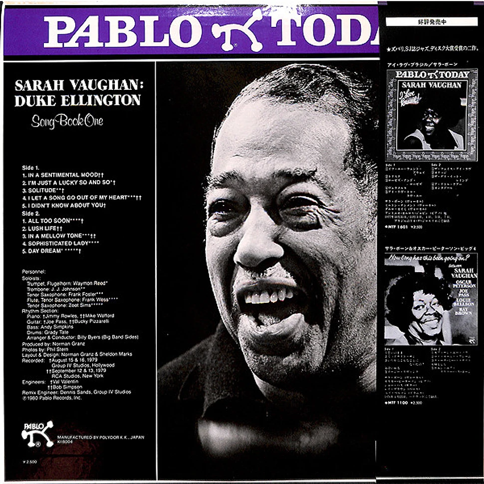 Sarah Vaughan - Duke Ellington Book One - Vinyl LP - 1980 - JP ...