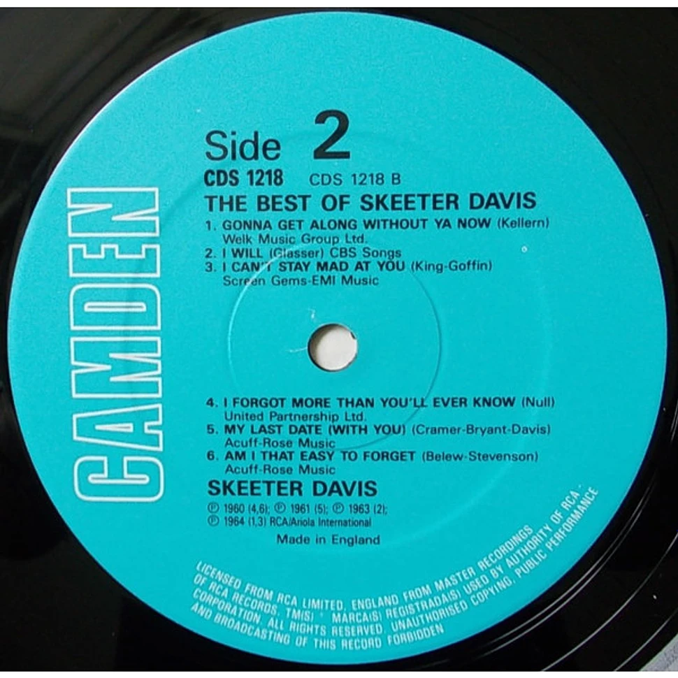 Skeeter Davis - The Best Of Skeeter Davis - Vinyl LP - UK - Original | HHV