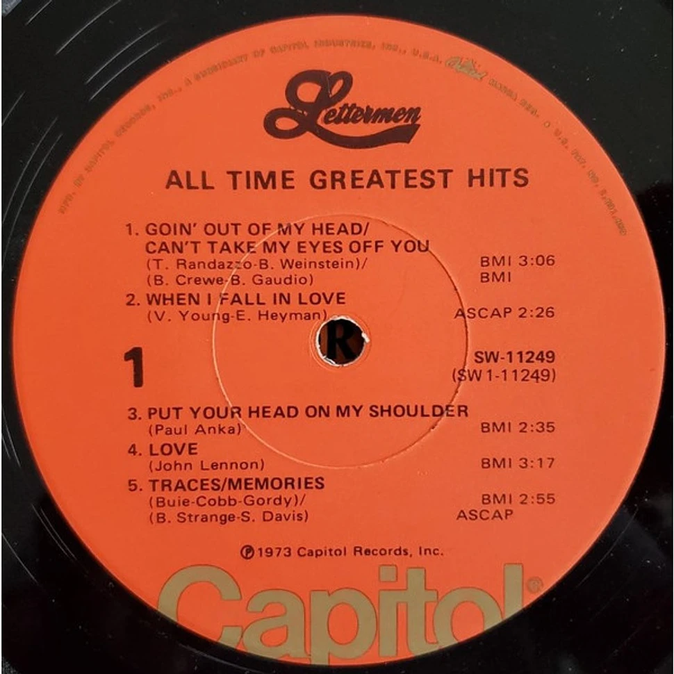 The Lettermen - All-Time Greatest Hits - Vinyl LP - 1973 - US ...