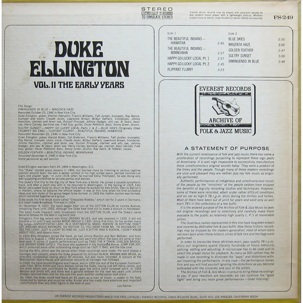 Duke Ellington - Vol. II. The Early Years - Vinyl LP - 1970 - US ...
