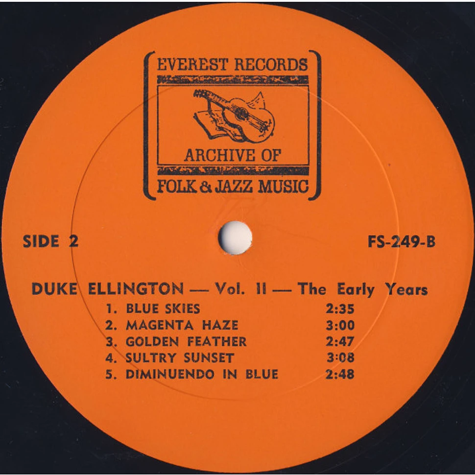 Duke Ellington - Vol. II. The Early Years - Vinyl LP - 1970 - US ...