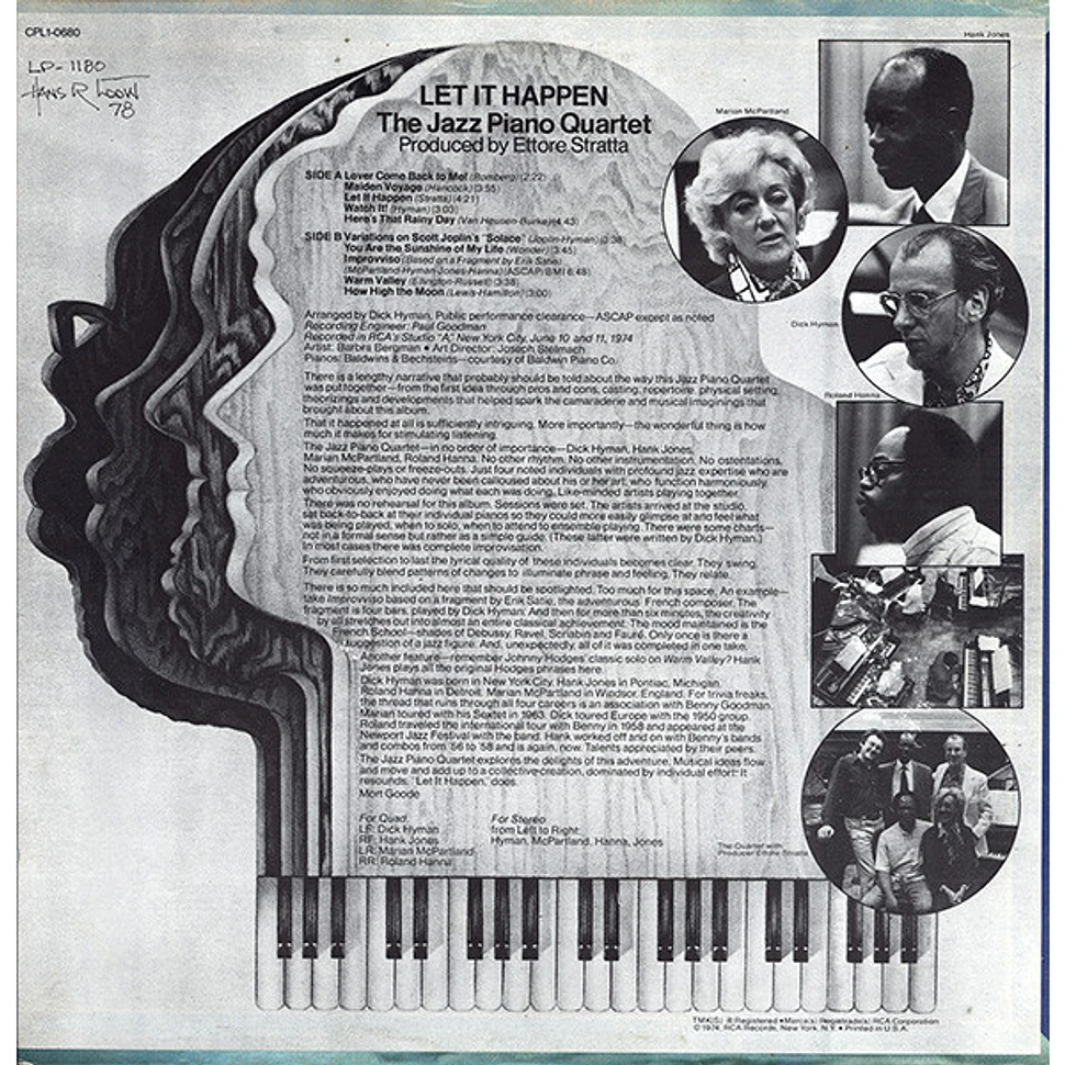 The Jazz Piano Quartet - Let It Happen - Vinyl LP - 1974 - US ...