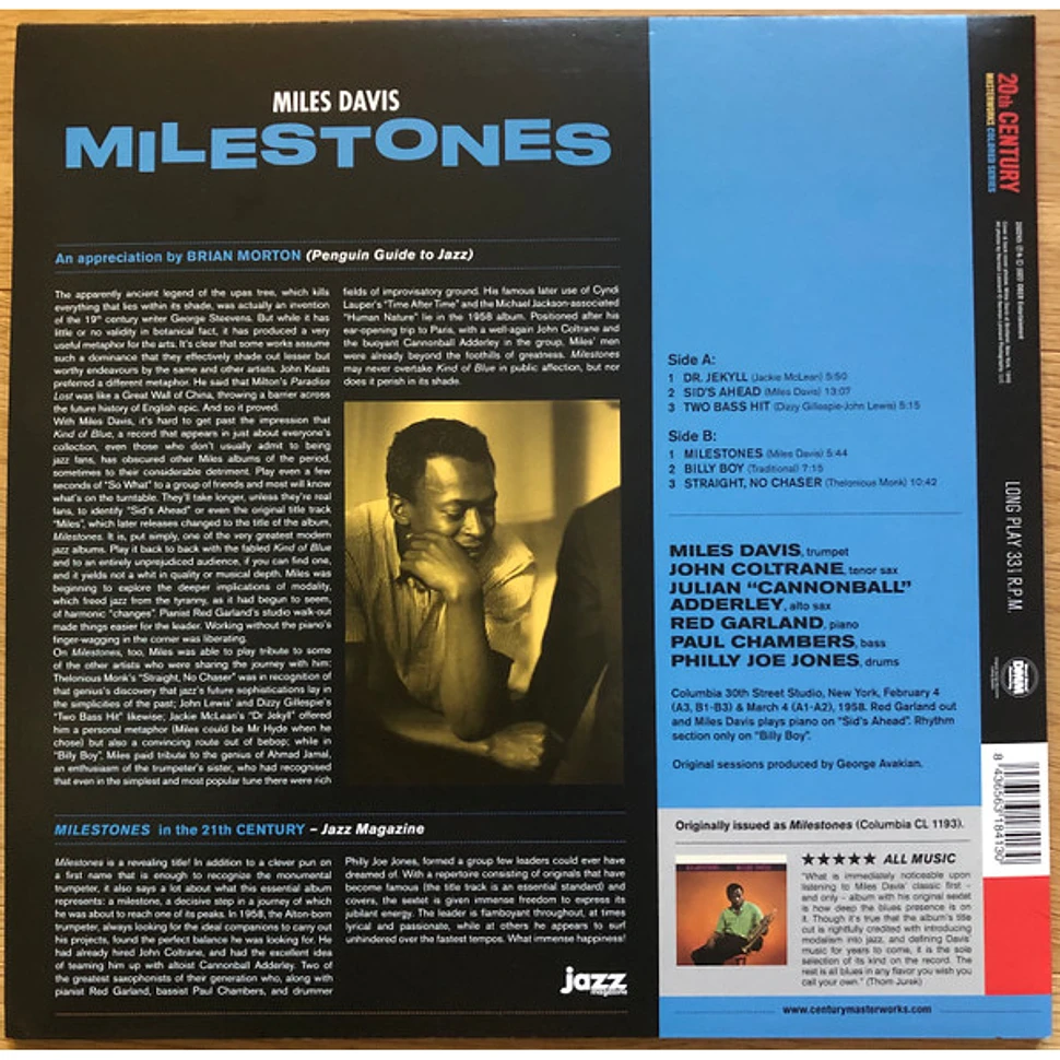 Miles Davis - Milestones - Vinyl LP - 2022 - EU - Reissue | HHV