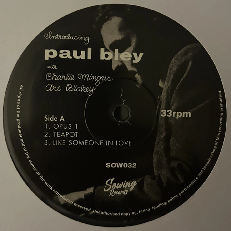 Paul Bley With Charles Mingus, Art Blakey - Introducing Paul Bley ...