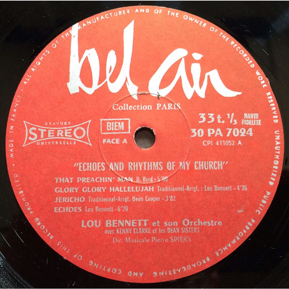 Lou Bennett Et Son Orchestre Avec Kenny Clarke - Echoes And Rhythms Of ...