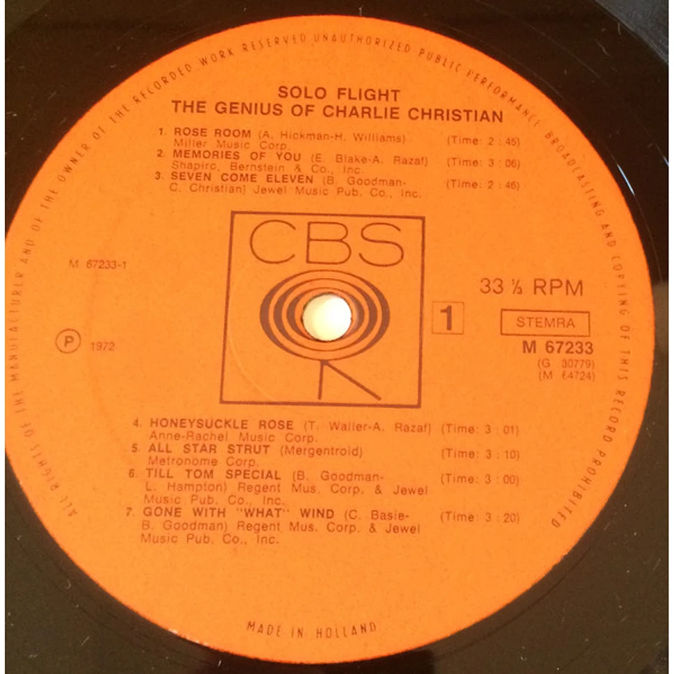 Charlie Christian - Solo Flight - The Genius Of Charlie Christian ...