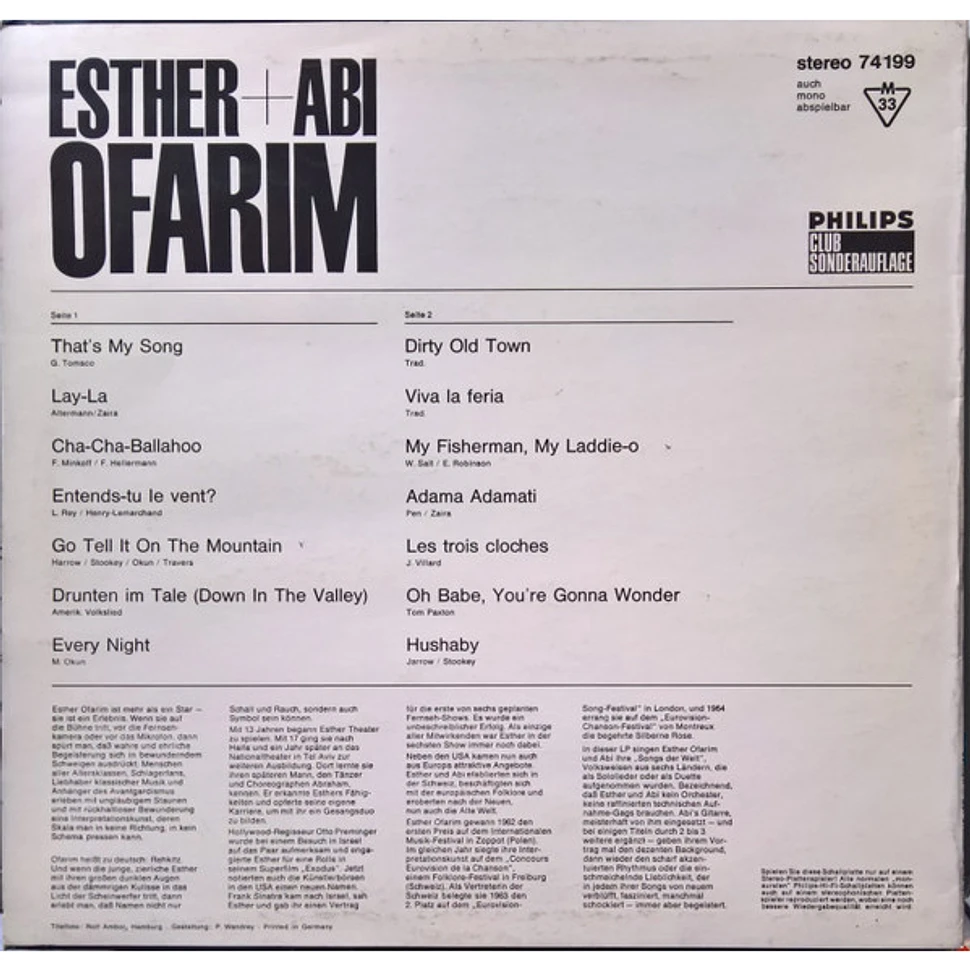 Esther & Abi Ofarim - Esther+Abi Ofarim - Vinyl LP - DE - Original | HHV