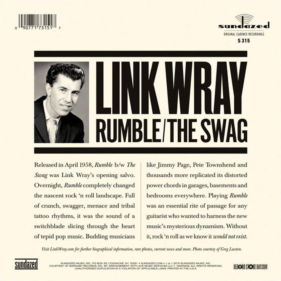 Link Wray And His Ray Men - Rumble / The Swag - Vinyl 7" - 2015 - US ...