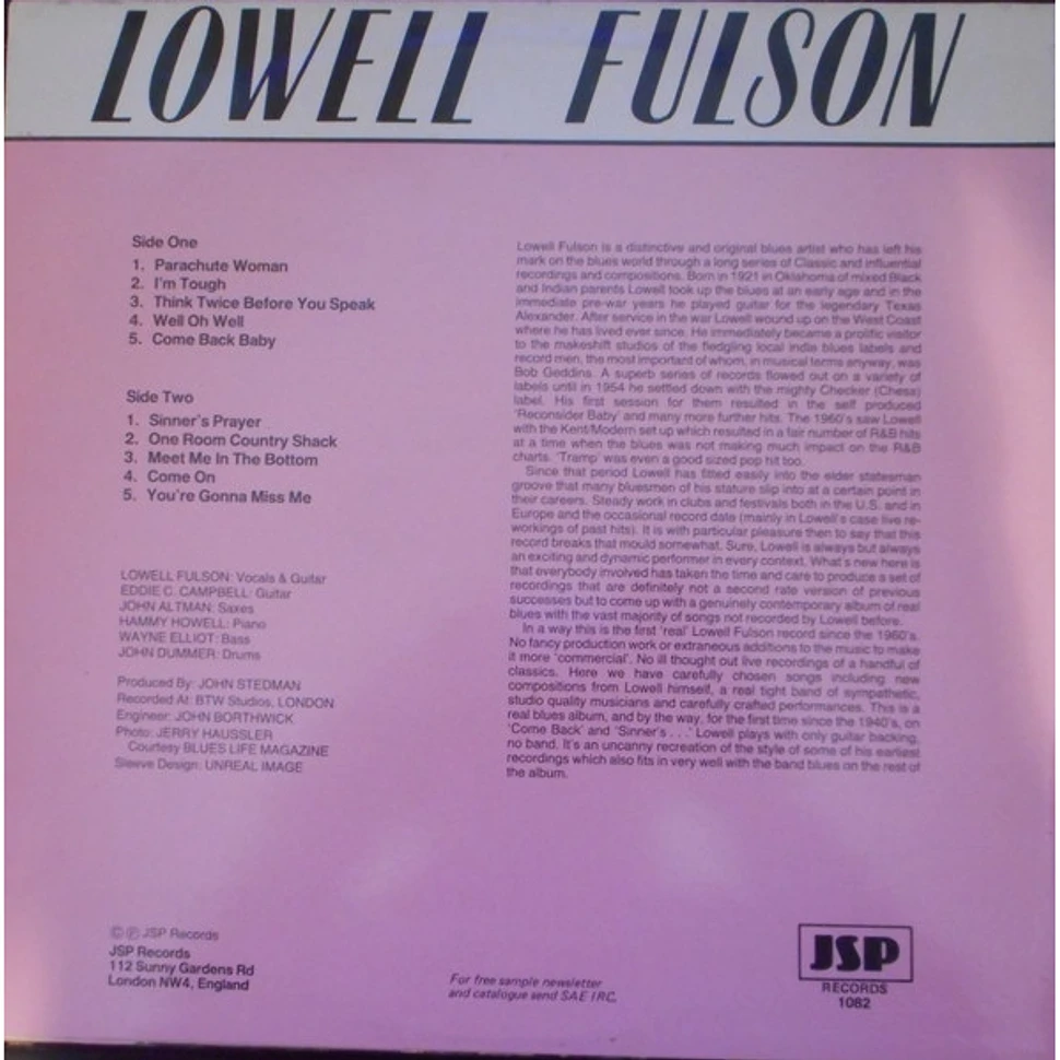 Lowell Fulson - Think Twice Before You Speak - Vinyl LP - 1984 - UK ...