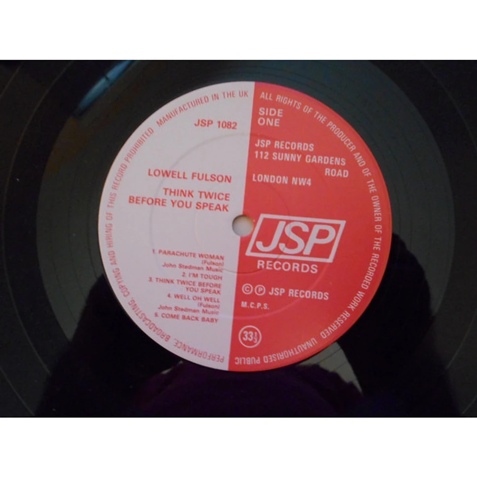 Lowell Fulson - Think Twice Before You Speak - Vinyl LP - 1984 - UK ...
