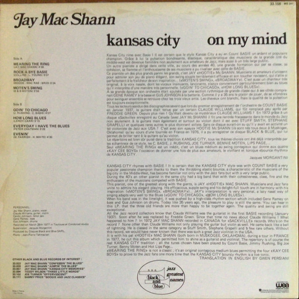 Jay McShann - Kansas City On My Mind - Vinyl LP - 1977 - FR - Original ...