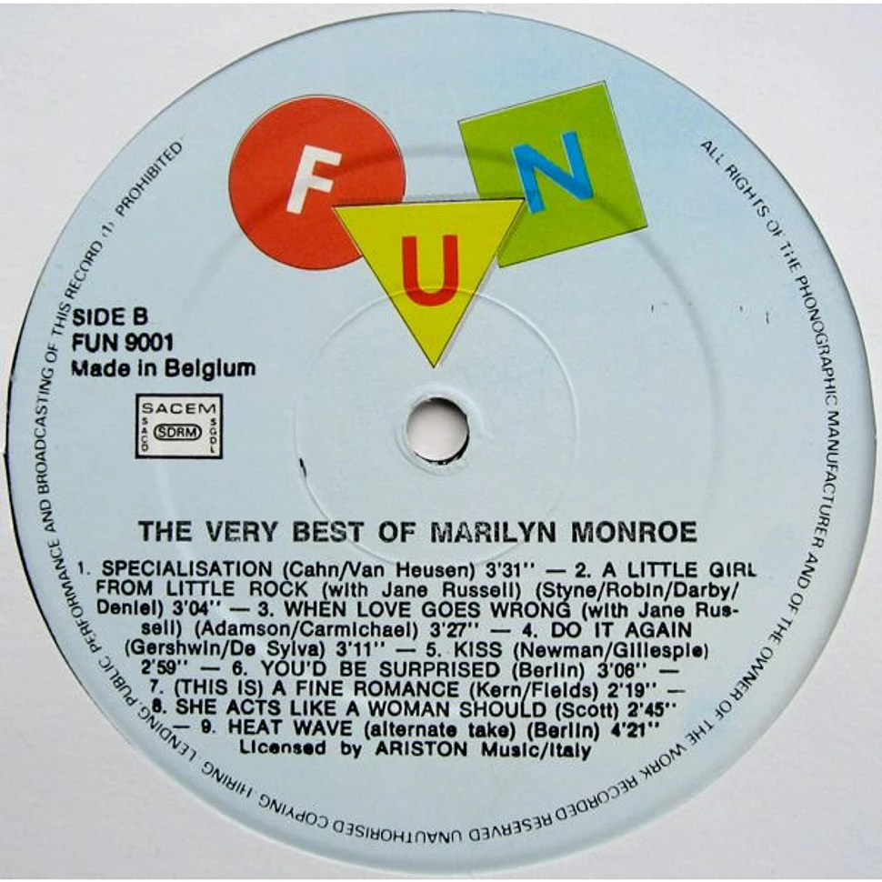 Marilyn Monroe - The Very Best Of Marilyn Monroe - Vinyl LP - Original ...