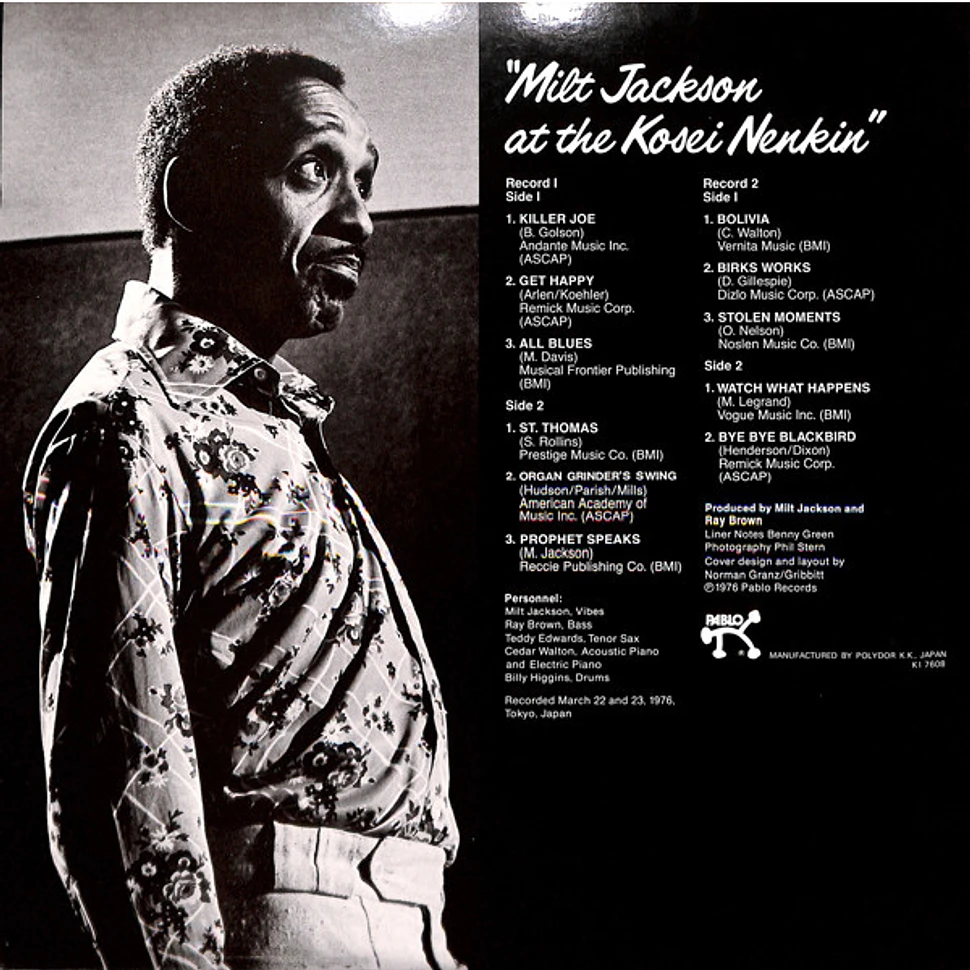 Milt Jackson - Milt Jackson At The Kosei Nenkin - Vinyl 2LP - 1976 - JP ...