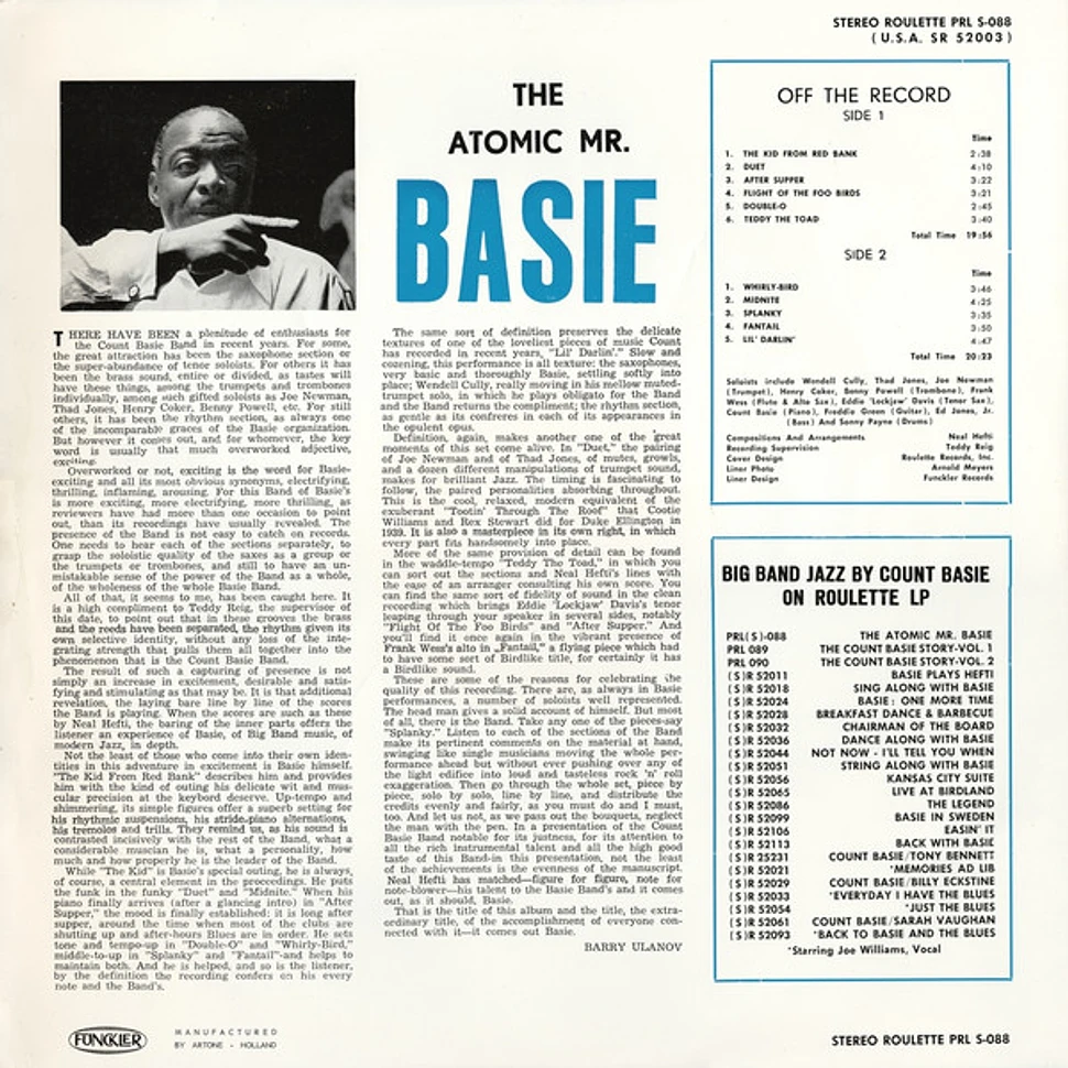 Count Basie Orchestra - The Atomic Mr. Basie - Vinyl LP - 1962 - NL ...