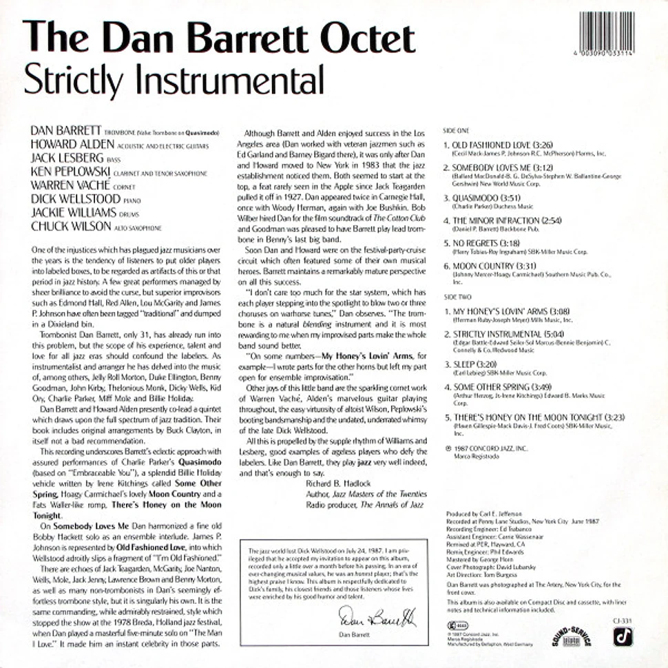 The Dan Barrett Octet - Strictly Instrumental - Vinyl LP - 1987 - DE ...