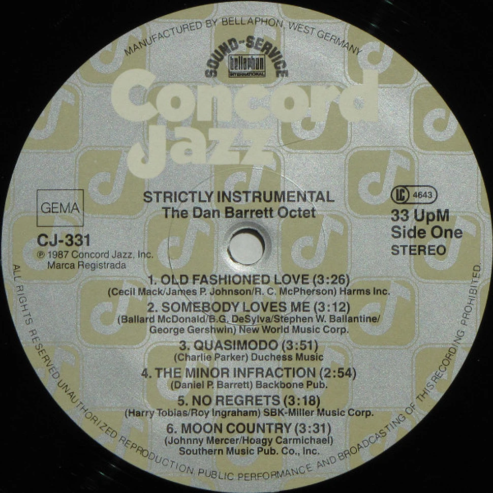 The Dan Barrett Octet - Strictly Instrumental - Vinyl LP - 1987 - DE ...