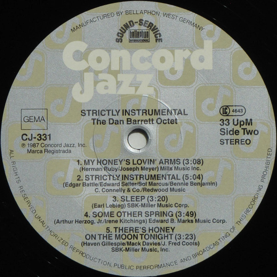 The Dan Barrett Octet - Strictly Instrumental - Vinyl LP - 1987 - DE ...
