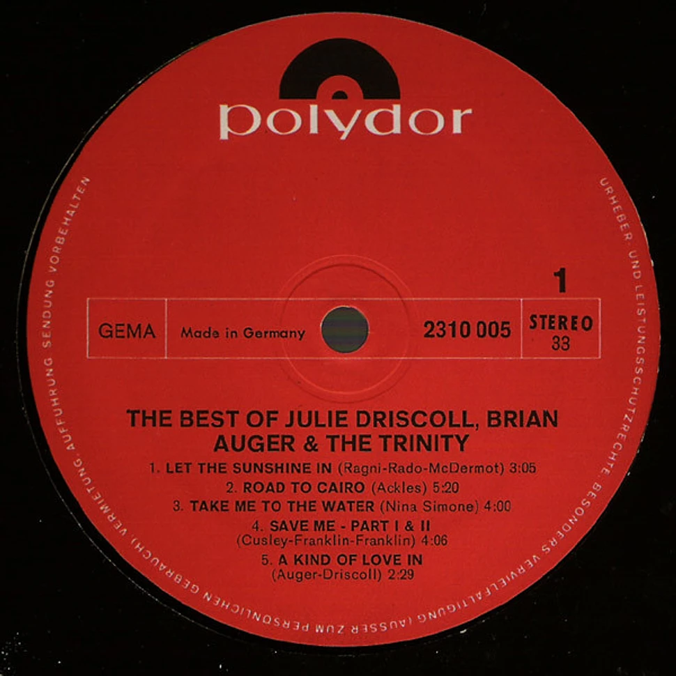 Julie Driscoll, Brian Auger & The Trinity - The Best Of Julie Driscoll ...