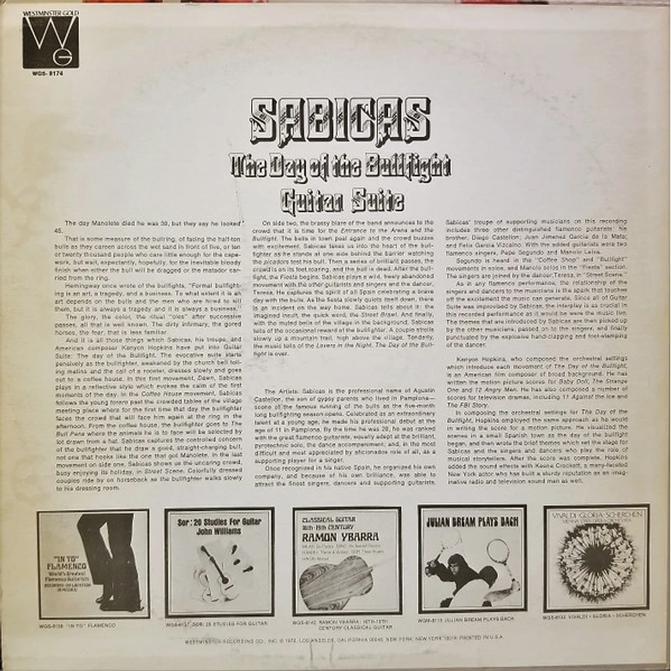 Sabicas - Guitar Suite / The Day Of The Bullfight - Vinyl LP - US ...