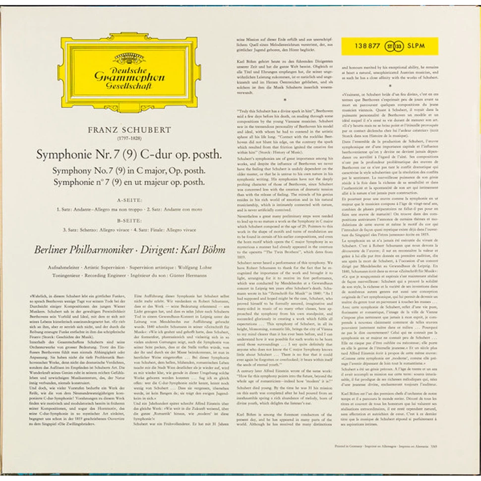 Franz Schubert, Berliner Philharmoniker, Karl Böhm - Symphonie Nr. 7 Op ...