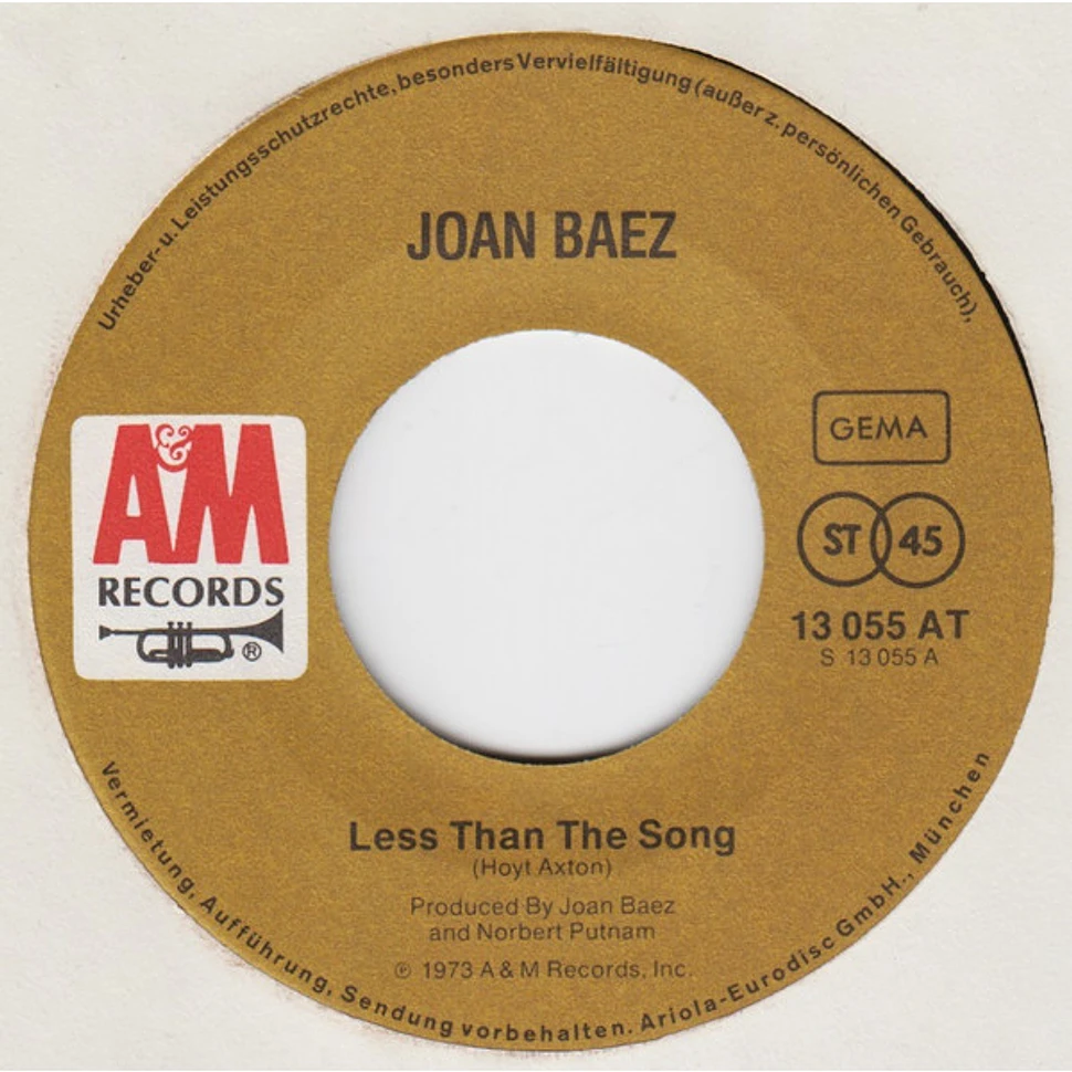 Joan Baez - Less Than The Song - Vinyl 7